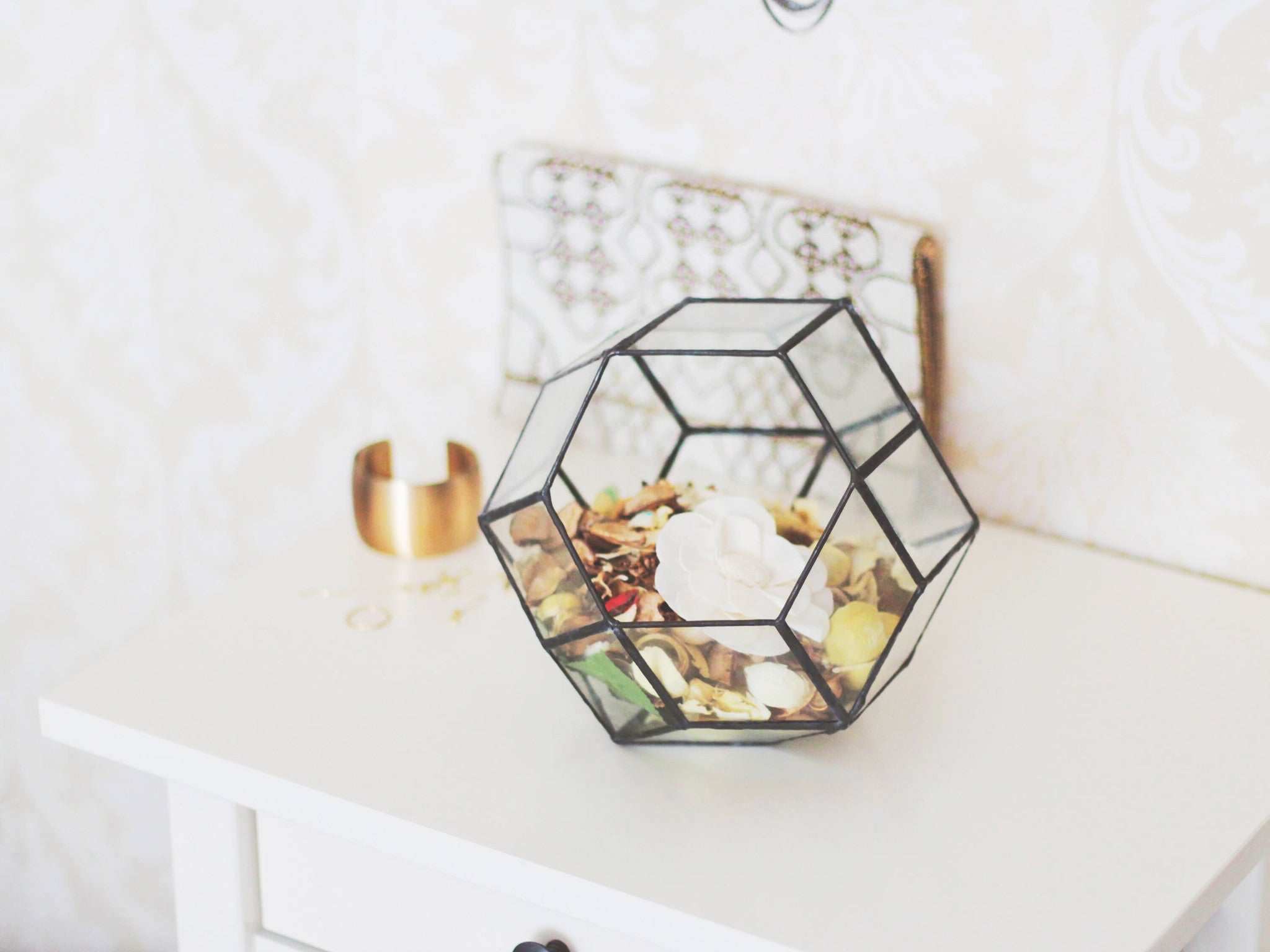 Stained Glass Geometric Terrarium Container by Waen