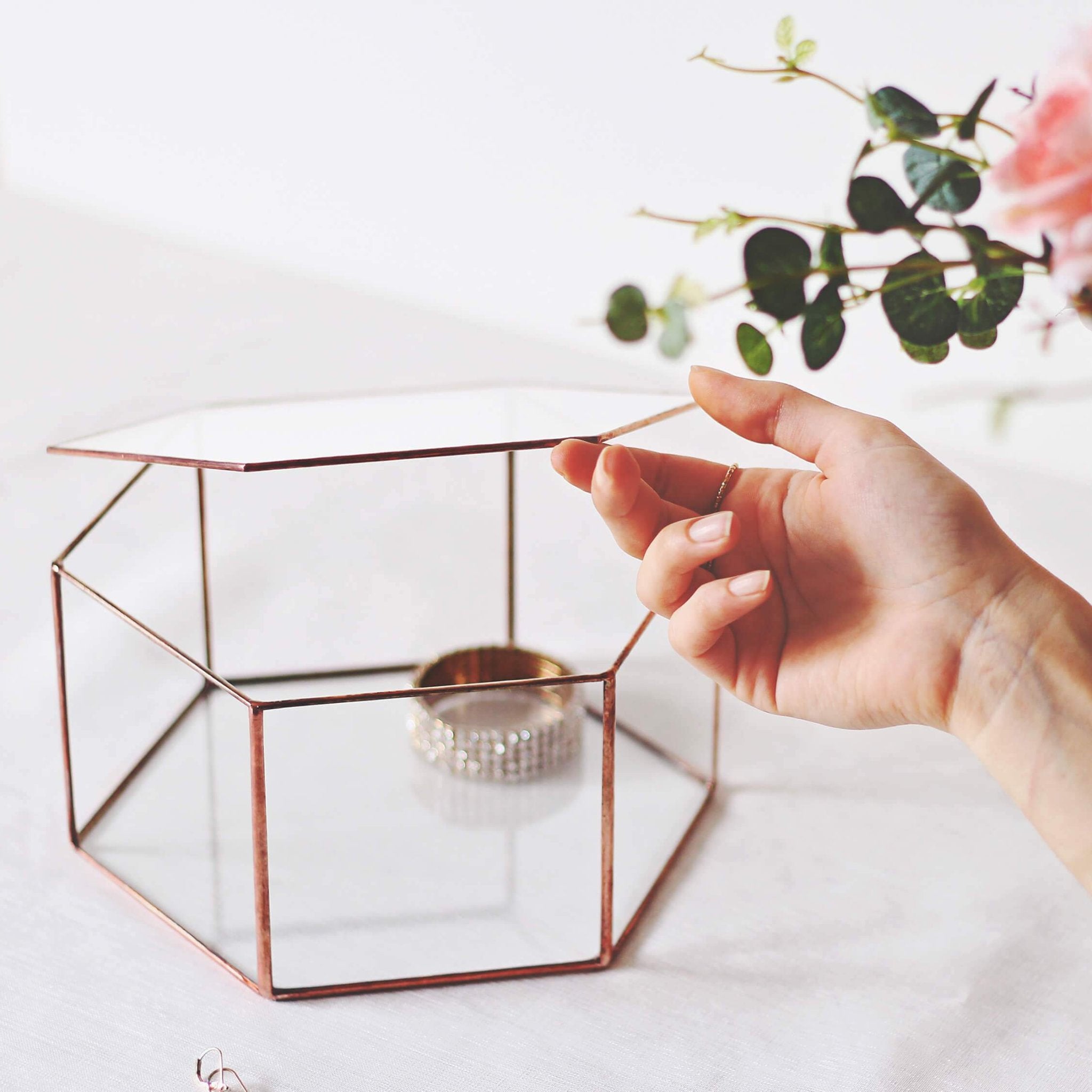 Geometric Jewelry Box | Glass Keepsake | Christmas Gifts by Waen