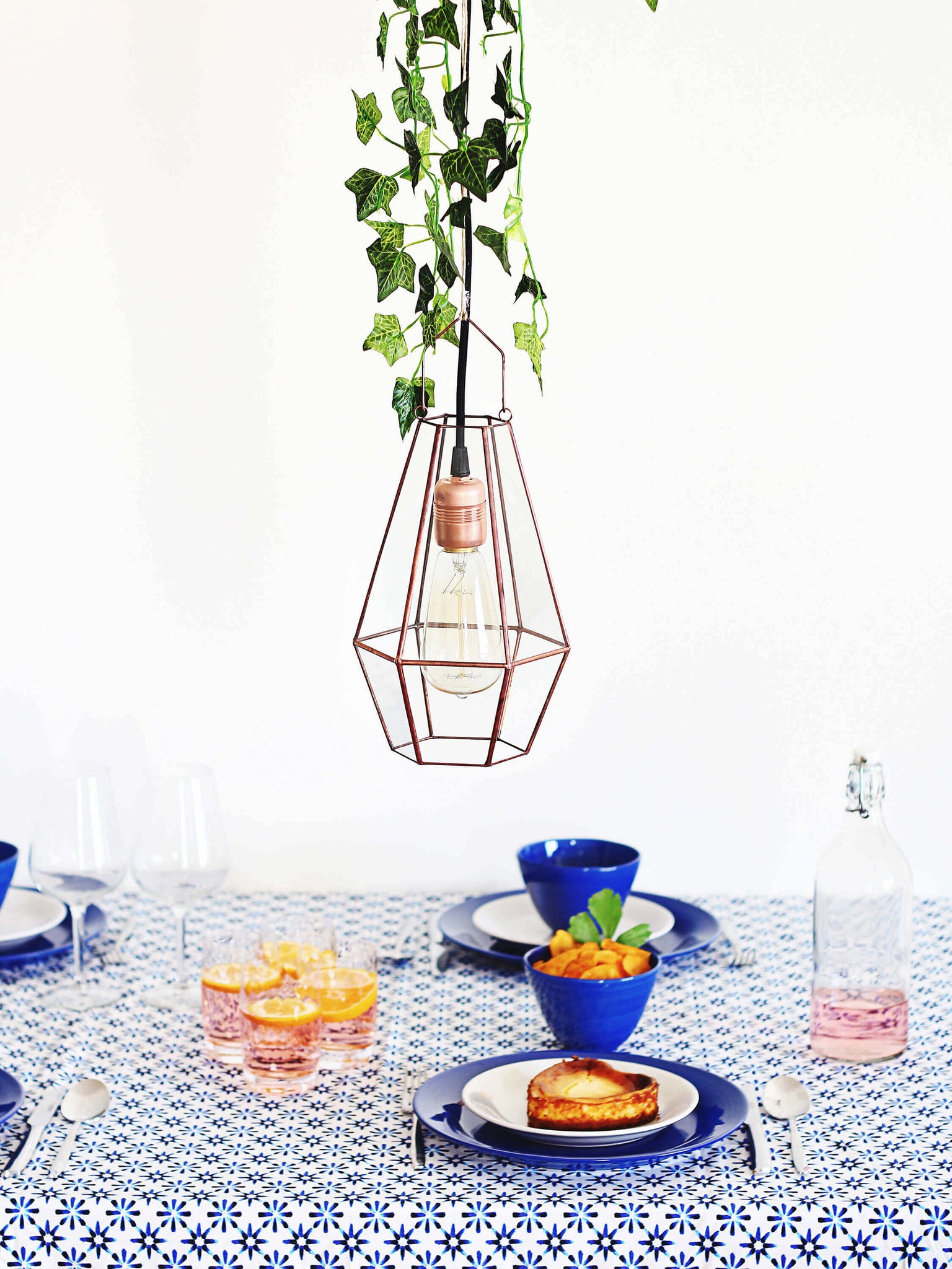 Large Glass Geometric Hanging Pendant Light by Waen