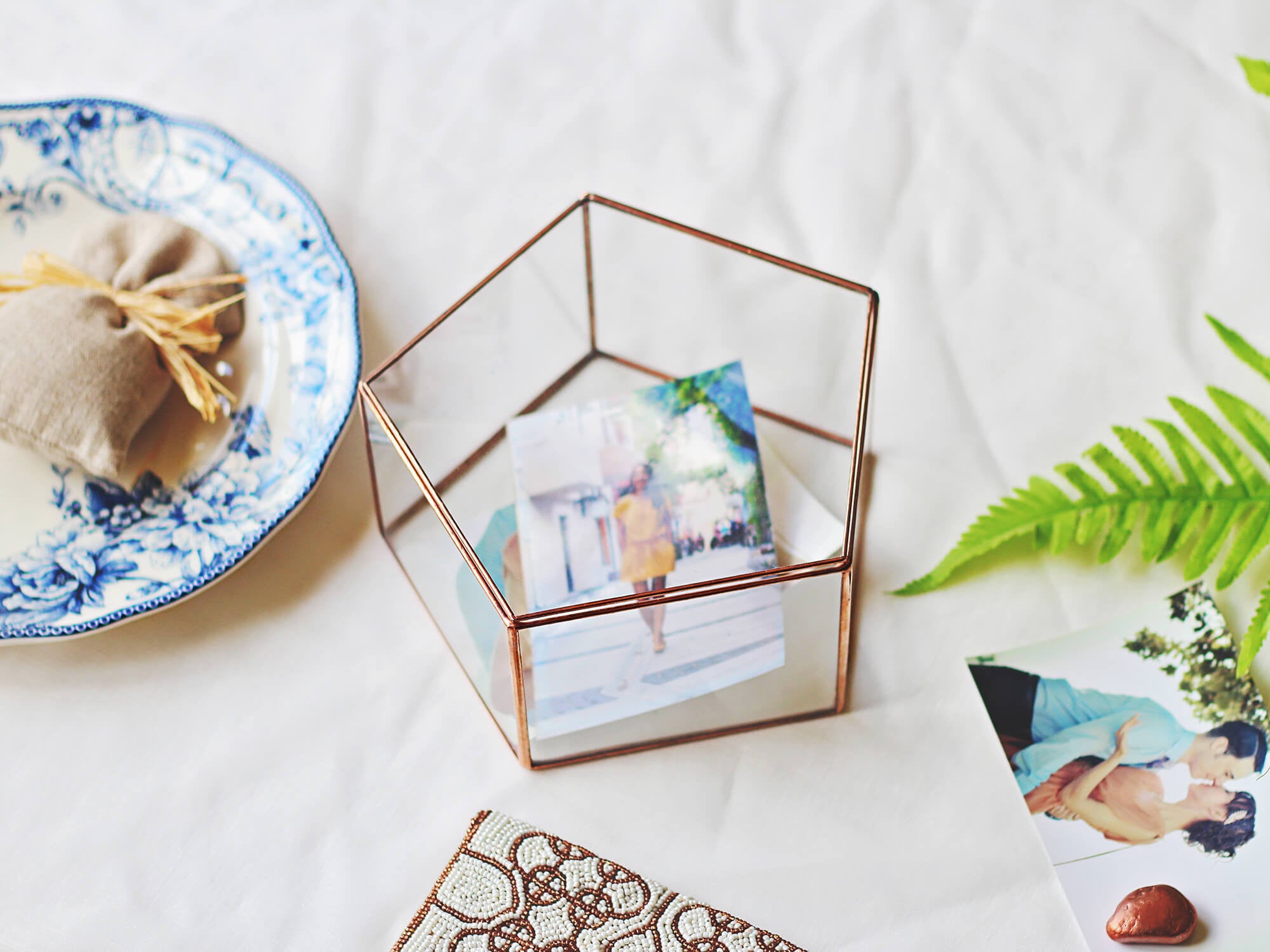 Pentagon Glass Card Box | Wedding Photo Box by Waen